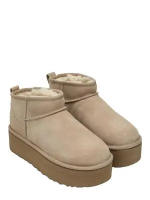 UGG Classic Ultra Mini Platform Boots - Beige
