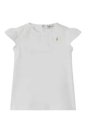 IL GUFO Ruffled Sleeve T-shirt - White