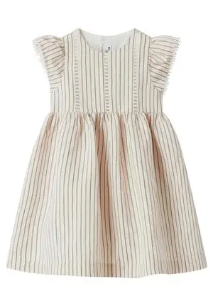 IL GUFO Striped Dress With Ruffles - Pink