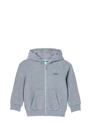 Kenzo Cotton Blend Zip Up Hoodie - Grey