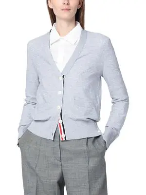 Thom Browne Cotton And Silk Cardigan - Grey