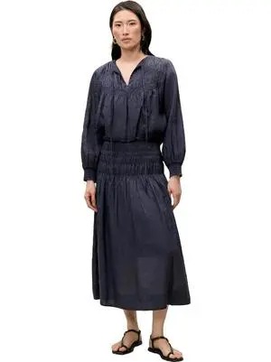 Rebecca Taylor Anya Ramie Blouse - Navy
