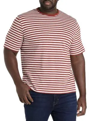 BOSS Big & Tall Tiburt 457 Striped T-shirt - Open Brown