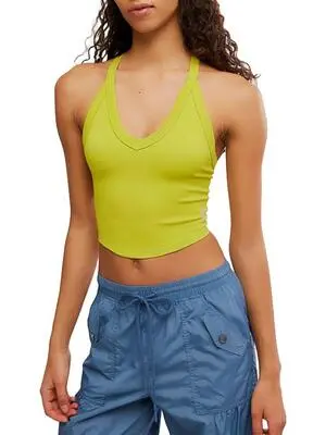 Free People FP Movement All Clear Crop Racerback Tank Honeydew