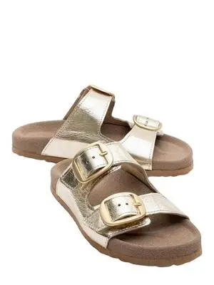 FOREVER & ALWAYS SHOES Ovesta Leather Slide Sandal