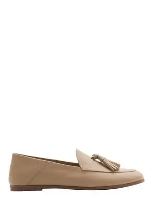FOREVER & ALWAYS SHOES Mona Tassel Loafer - Cream Beige Leather