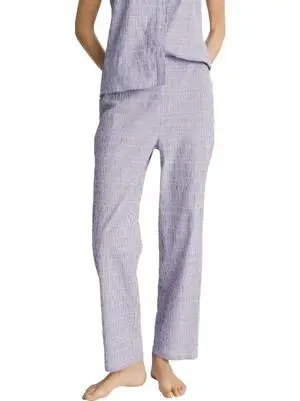 Mango Stripe Stretch Cotton Pajama Pants - Lilac
