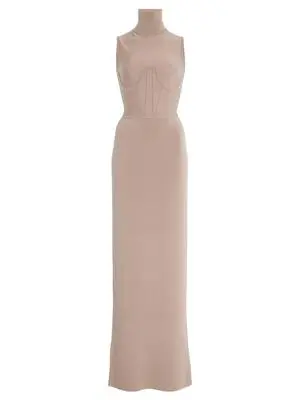 NENSI DOJAKA Corseted Knit Maxi Dress - Neutral
