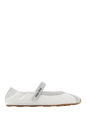 Miu Miu Suede-trimmed Nylon Sneakers - Ivory
