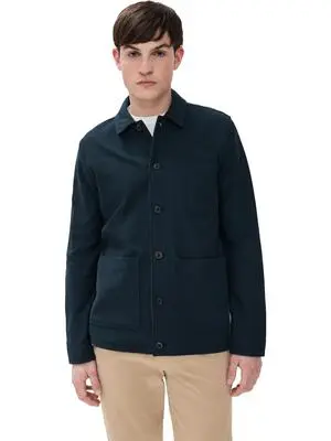 Billy Reid Pique Chore Jacket - Carbon Blue