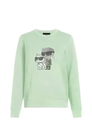 Karl Lagerfeld Ikon Karl & Choupette Sweatshirt - Green