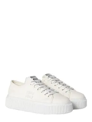 Miu Miu Denim Sneakers - Ivory