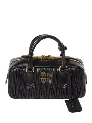 Miu Miu Arcadie Matelassé Nappa Leather Bag - Black