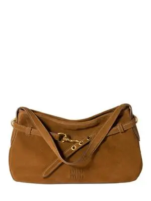 Miu Miu Aventure Suede Shoulder Bag - Oak