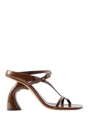 Dries Van Noten Patent-leather Mules - Brown