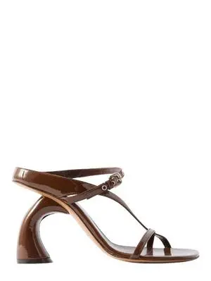 Dries Van Noten Patent-leather Mules Dark Brown