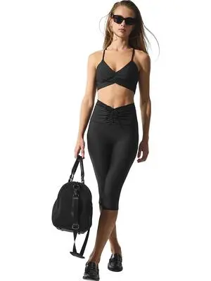 Alo Yoga Airlift Mesh High-waist Divine Capri Pants - Black
