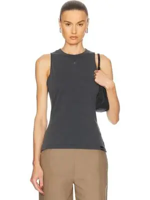 COURREGES Belted Stonewashed Tank Top - Stonewashed Grey
