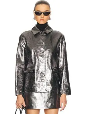 RENGGLI RENGGLI Foil Leather Jacket