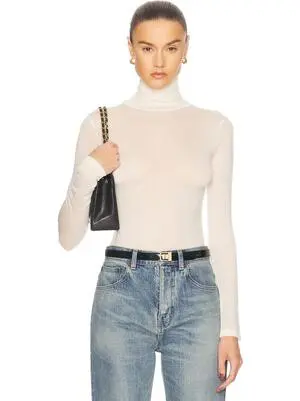 Renggli Rengli Sheer Jersey Turtleneck - Bone
