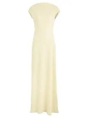 Oddmuse Odd Muse Drape Back Twill Maxi Dress Yellow
