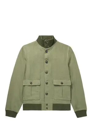 VALSTAR Valstarino Linen Bomber Jacket Green