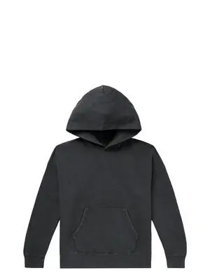 Visvim Jumbo Garment-dyed Cotton-blend Jersey Hoodie - Black
