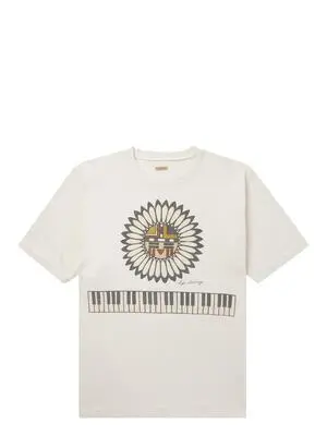 Kapital Printed Cotton-jersey T-shirt - Neutrals