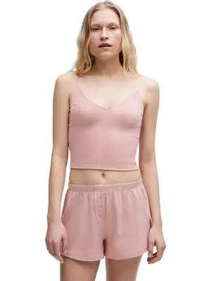 Lululemon Cotton Pointelle Cropped Camisole - Pink Haze