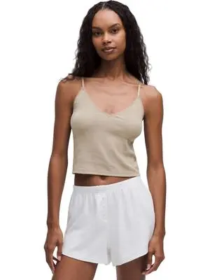 Lululemon Cotton Pointelle Cropped Camisole - Sheer Oak