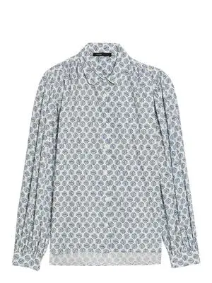 MAJE Maje Printed Cotton-Poplin Shirt