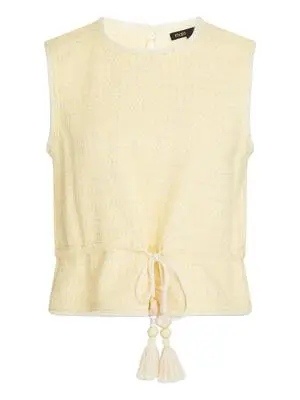 MAJE Maje Metallic Cotton-Blend Bouclé-Tweed Top