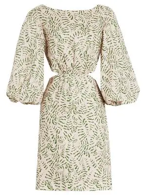 Saloni Neela Printed Linen Mini Dress - Blush