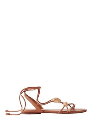 Zimmermann Gleam Leather Strappy Sandals - Brown