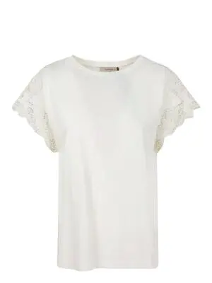TWINSET Lace-detail Top - White