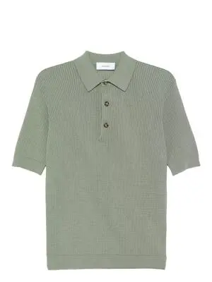 LARDINI Waffle-knit Polo Shirt - Green