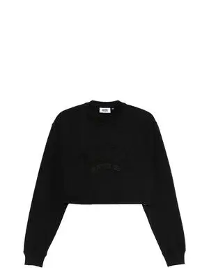 Gcds Logo Cropped Sweatshirt - Black
