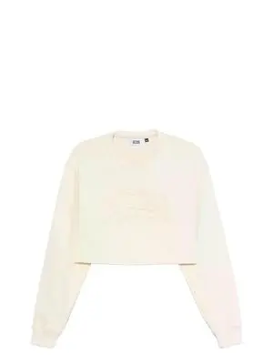 Gcds Logo Cropped Sweatshirt - Neutrals