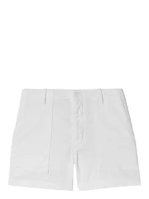 NILI LOTAN Utility Cotton-blend Cargo Shorts - White