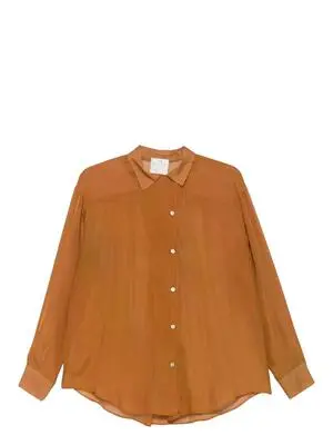 FORTE_FORTE Chiffon Silk Shirt - Brown