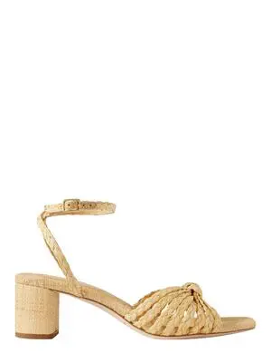 LOEFFLER RANDALL Riya Knotted Raffia Sandals - Neutrals
