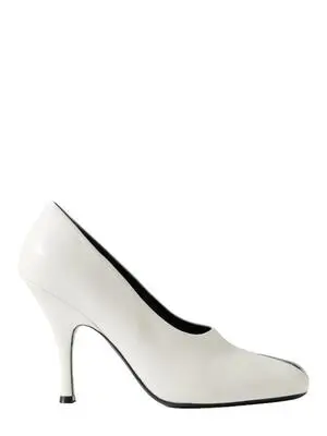 Khaite Eva Cutout Leather Pumps - White