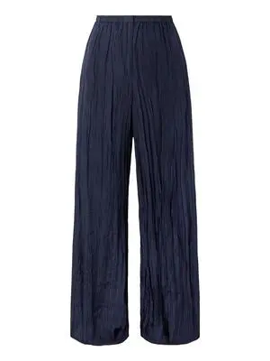 JOSEPH Thoresby Crinkled Silk-habotai Pants - Blue