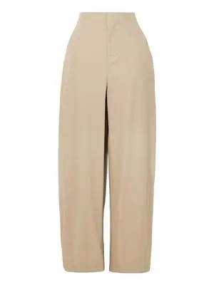 Bottega Veneta Cotton-twill Barrel-leg Trousers - Neutrals