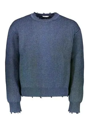 John Elliott Ribbed Cropped Sweater - Blue