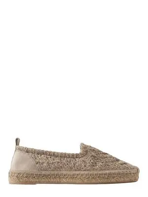 Brunello Cucinelli Suede-trimmed Sequin-embellished Espadrilles - Brown
