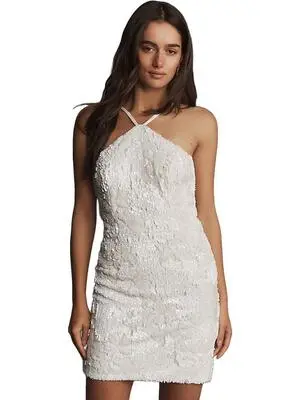 Dress The Population Victoria Sequin Mini Dress - White