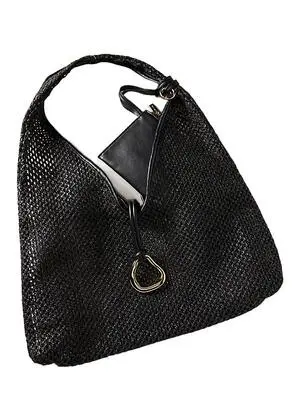 Dolce Vita Missie Raffia Mesh Tote - Black
