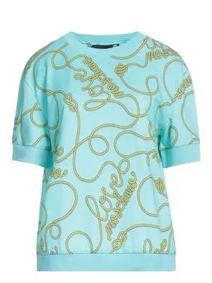 Moschino LOVE MOSCHINO Crewneck Sweatshirt With Graphic Print Turquoise