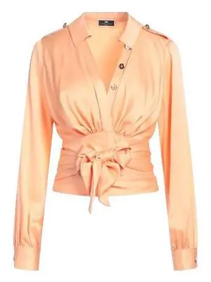Elisabetta Franchi Silk Wrap Top - Orange